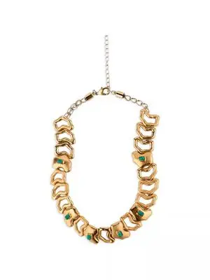 FENOMENA Chain Emerald Necklace - Gold