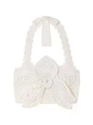 Oscar De La Renta Bow Crochet Top