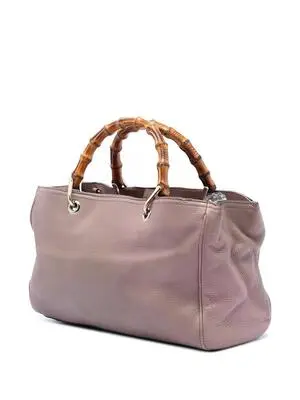 Gucci 2016-2026 Medium Calfskin Bamboo Shopper Satchel - Brown
