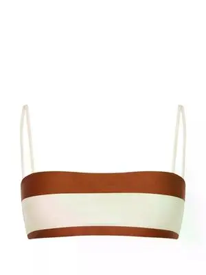 Cult Gaia Estrella Striped Bikini Top - Brown