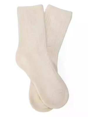 Loewe Logo Ribbed Socks - Neutrals