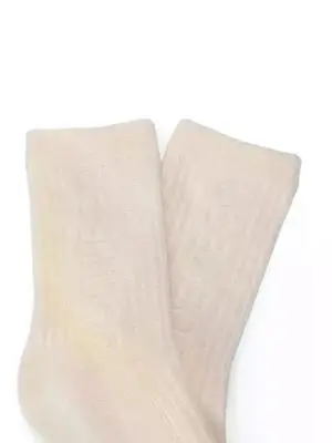 Loewe Logo Ribbed Socks - Neutrals