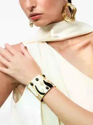 Boheme Onyx Zebra Cuff Bracelet - Gold