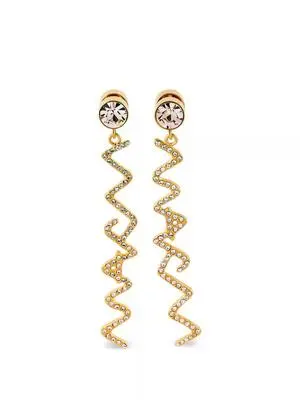 Marni Logo-pendant Drop Earrings - Gold