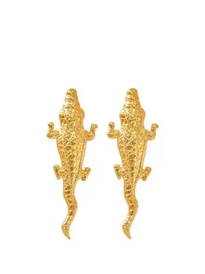 NATIA X LAKO Crocodile Earrings - Gold