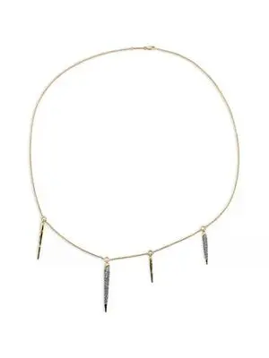 Alexis Bittar Solanales Stationed Spear Crystal Necklace - Gold