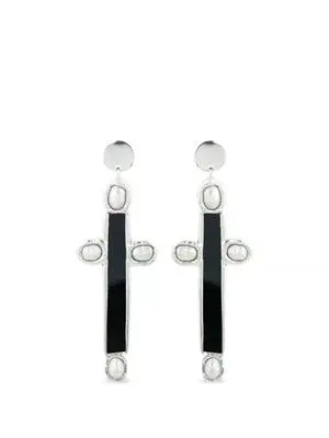 POISON DROP LAB Cross Drop Earrings - Black