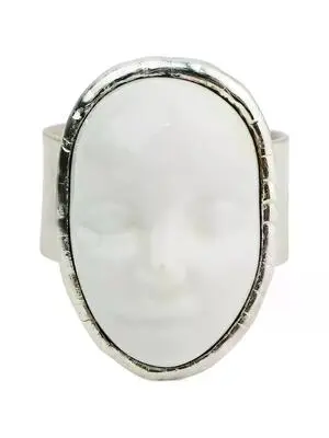 POISON DROP LAB Face Cabochon Ring - Silver