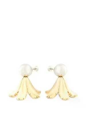 Marni Flower Drop Earrings - Gold