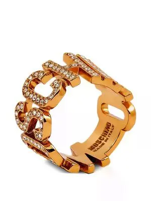 Moschino Crystal-embellished Band Ring