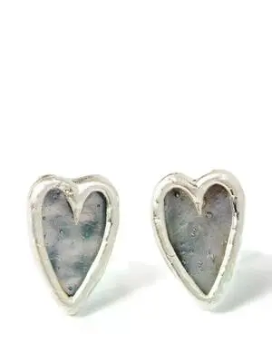 POISON DROP LAB Heart Stud Earrings - Silver