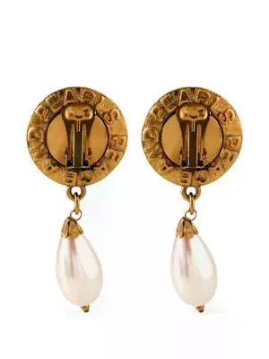 Moschino Pear-shaped Clip-on Earrings - Gold
