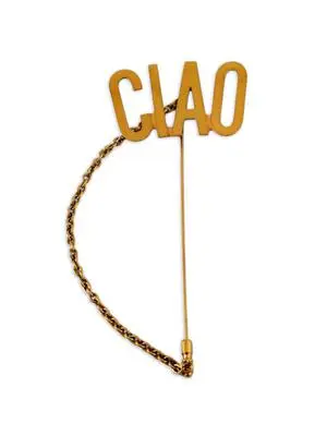 Moschino Chain-detail Brooch - Gold