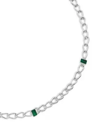 FENOMENA Chain-link Necklace With Emerald Detail