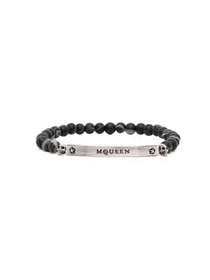 Alexander McQueen Logo Bead Bracelet - Black