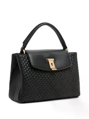 Bally Quilted Top-handle Tote Bag With Lock Detail