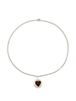 POISON DROP LAB Heart Pendant Chain-link Necklace - Silver