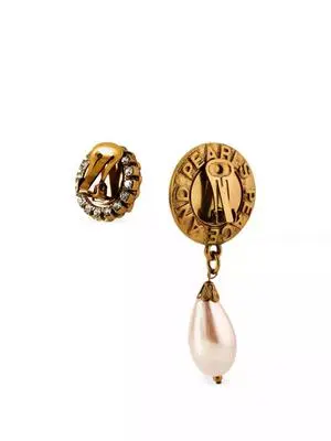 Moschino Asymmetric Pearl Drop Earrings