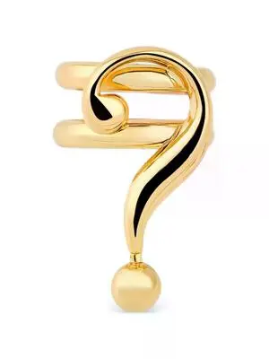 Moschino Double Band Ring With Question Mark Detail - Gold