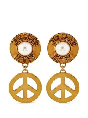 Moschino Peace Sign Clip-on Earrings - Gold