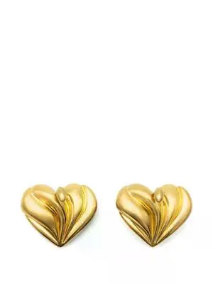 HUGO KREIT Heart-shaped Stud Earrings - Gold