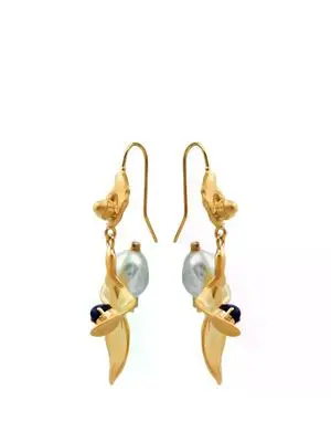 Marni Flower Pearl Dangle Earrings