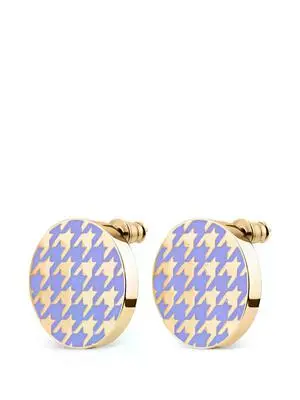 LUTA Houndstooth Enamel Stud Earrings - Gold
