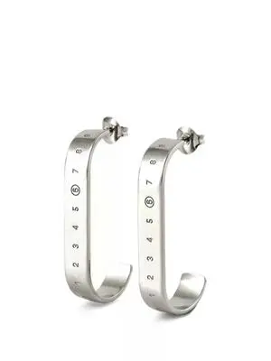 MAISON MARGIELA Logo-engraved Hoop Earrings