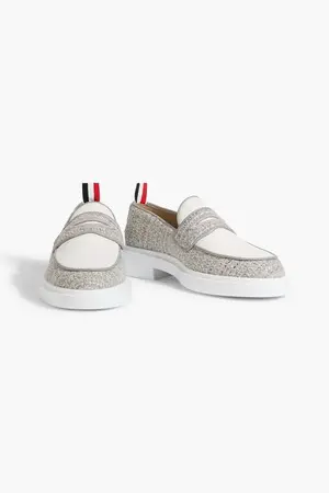 Thom Browne Tweed And Leather Loafers