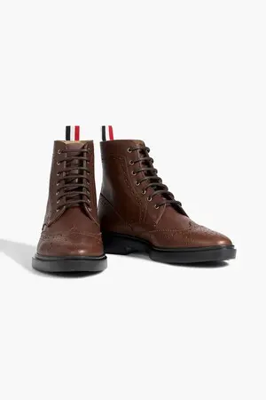 Thom Browne Lace-up Leather Ankle Boots