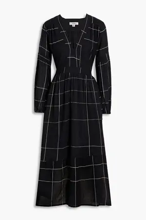 LEMLEM Elsabet Checked Cotton-blend Dress