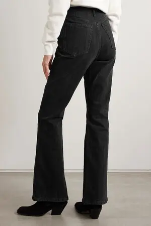 RE/DONE The Riding Striped Flared Jeans - Black