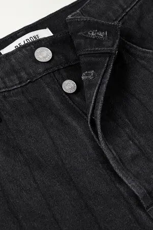 RE/DONE The Riding Striped Flared Jeans - Black