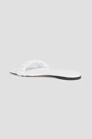 Tibi Jordan Ruched Leather Sandals
