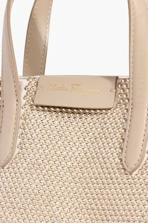 FERRAGAMO Embellished Satin Tote