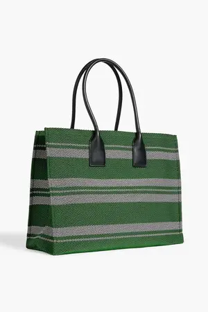 FERRAGAMO Leather-trimmed Jacquard Tote