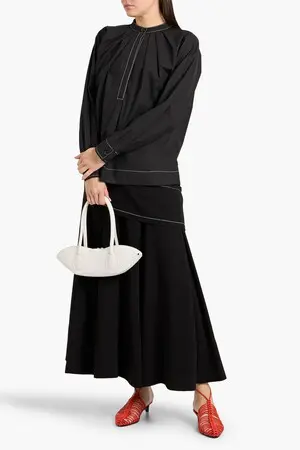 Proenza Schouler Carter Cotton-poplin Blouse - Black