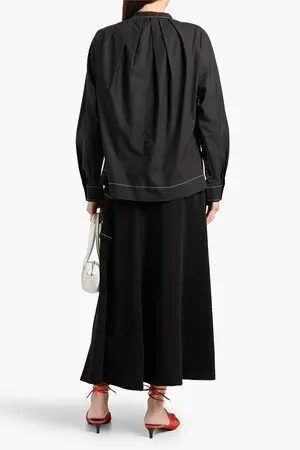 Proenza Schouler Carter Cotton-poplin Blouse - Black