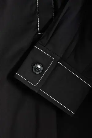 Proenza Schouler Carter Cotton-poplin Blouse - Black