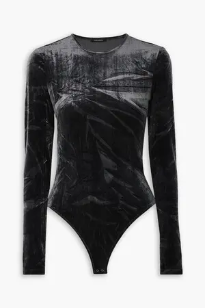 GOLDSIGN The Wheeler Stretch-velvet Bodysuit