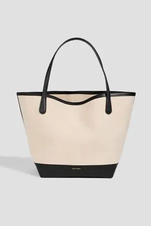 Leather-Trim Canvas Totes
