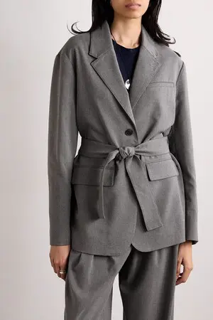 Proenza Schouler Lincoln Belted Flannel Blazer