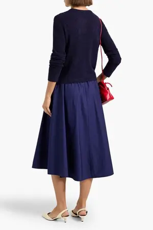 Vince Cotton-blend Twill Midi Skirt
