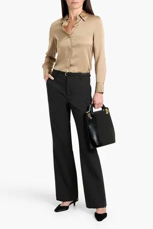 Vince Belted Grain De Poudre Bootcut Pants