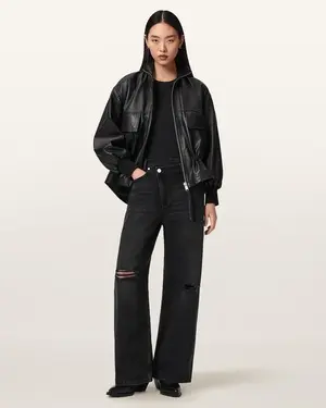 ALLSAINTS Aki Mid Crossover Ripped Jeans