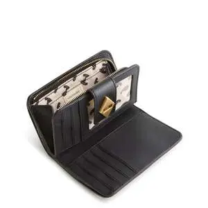 VERA BRADLEY Small Turnlock Wallet In Moonless Night - Black