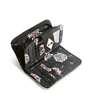 VERA BRADLEY Small Turnlock Wallet In Moonless Night - Black