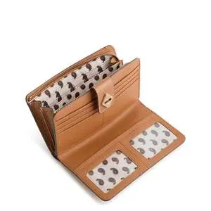 VERA BRADLEY Turnlock Wallet In Roasted Pecan - Brown