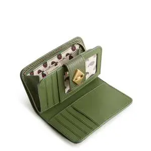 VERA BRADLEY Small Turnlock Wallet In Bronze - Green