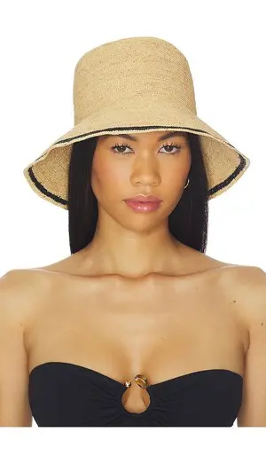 Hat Attack Stripe Modern Bucket Hat - Natural